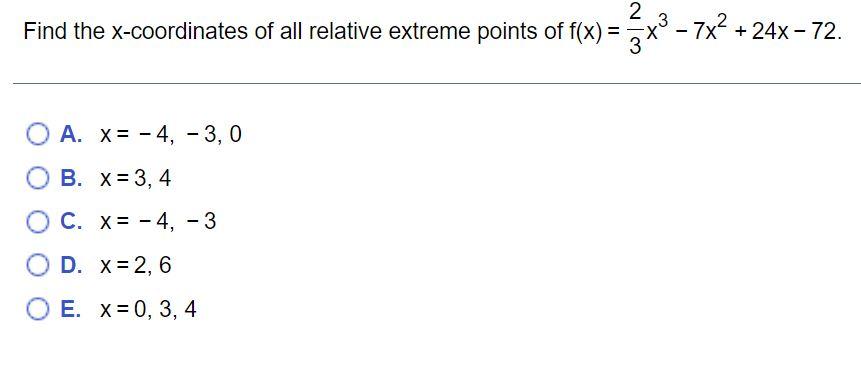 Solved 2 Find the x-coordinates of all relative extreme | Chegg.com