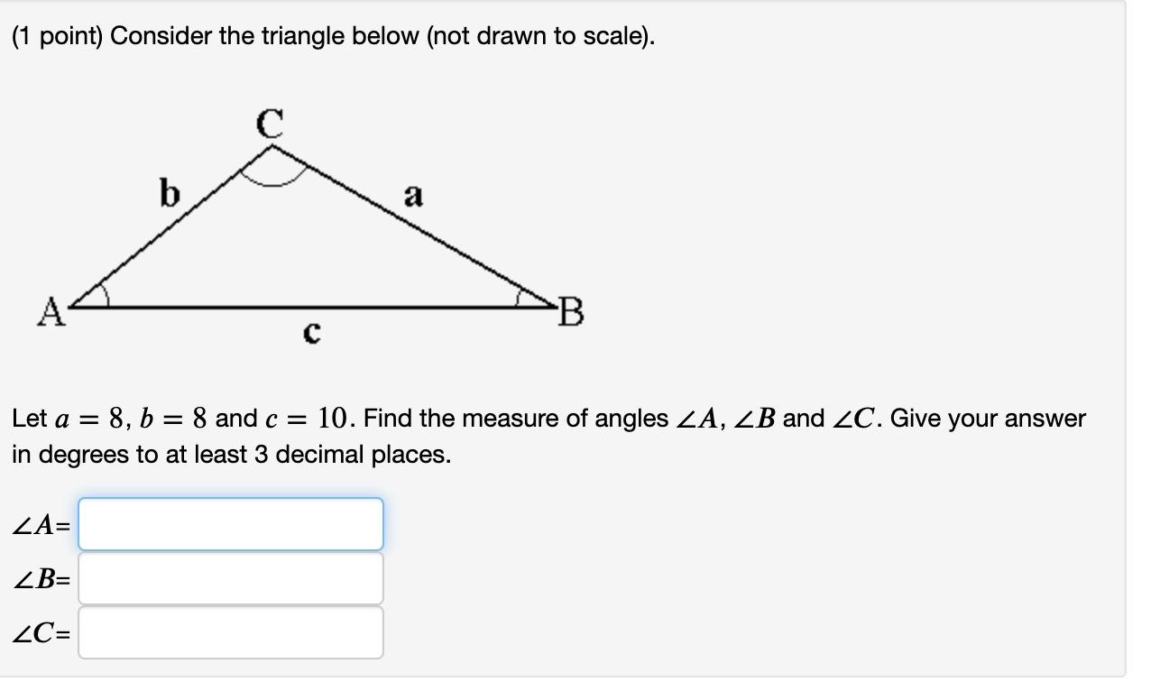 Solved (1 point) A triangular parcel of land has sides of | Chegg.com