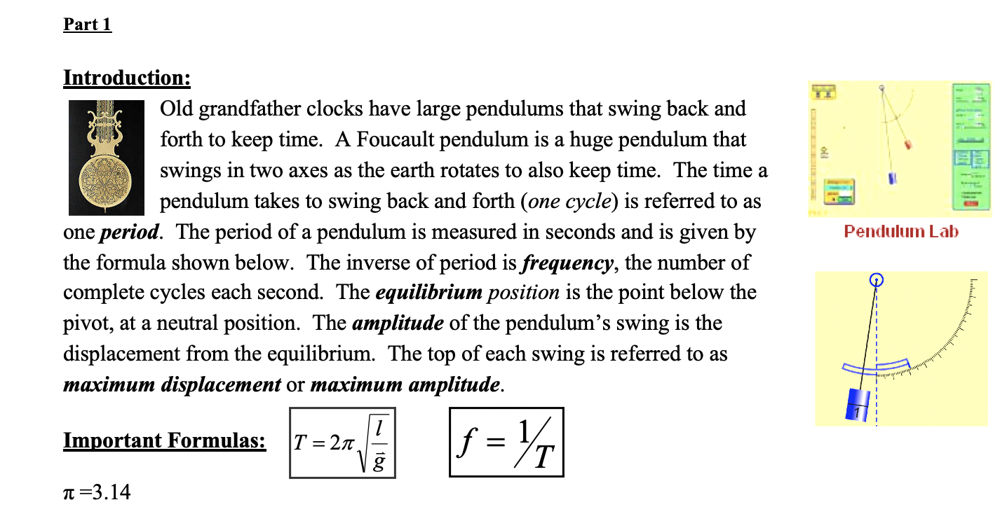 Solved Lab Questions and Calculations: Use the period | Chegg.com
