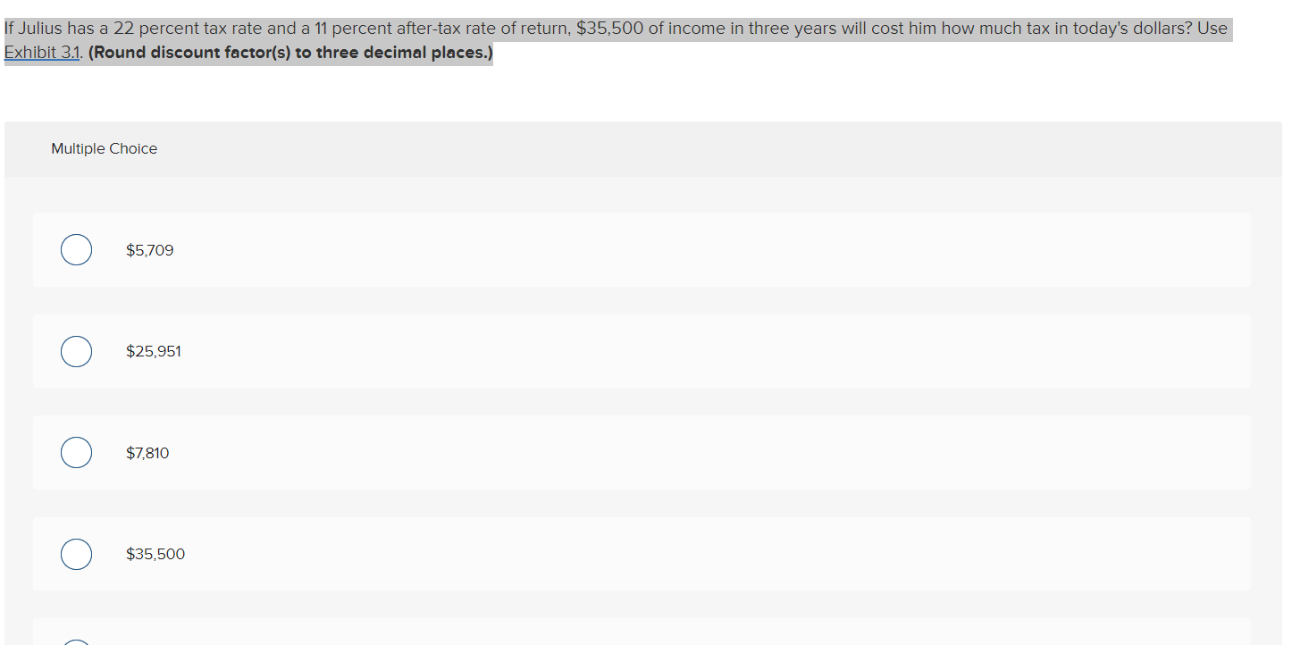 Solved f Julius has a 22 percent tax rate and a 11 percent | Chegg.com