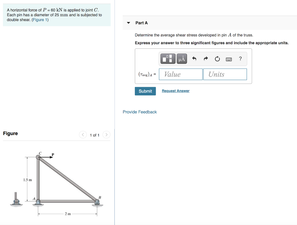 Solved A horizontal force of P = 60 kN is applied to joint | Chegg.com