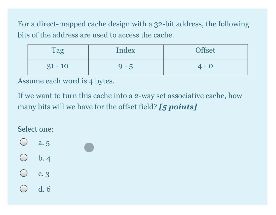 Solved For a direct-mapped cache design with a 32-bit | Chegg.com