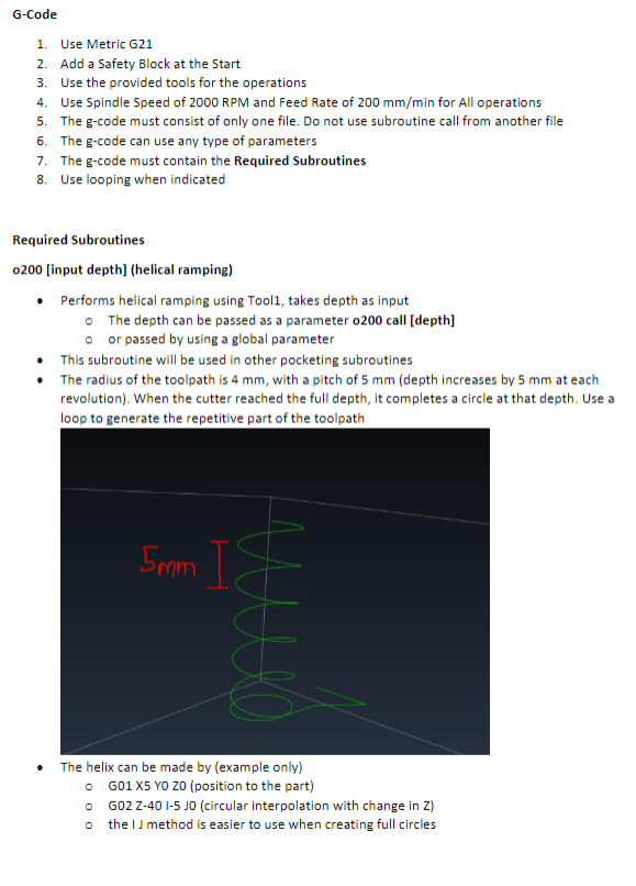 Solved Please show the g-code for the following procedure. | Chegg.com