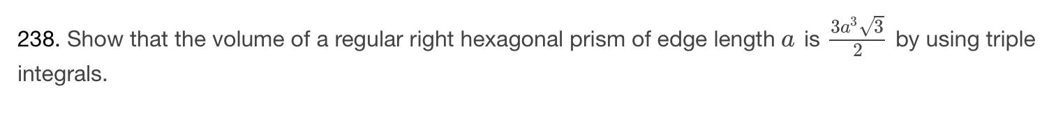Solved 238. Show that the volume of a regular right | Chegg.com