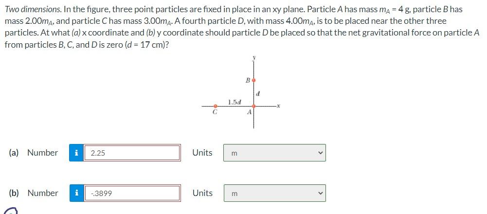 Solved Two dimensions. In the figure, three point particles | Chegg.com