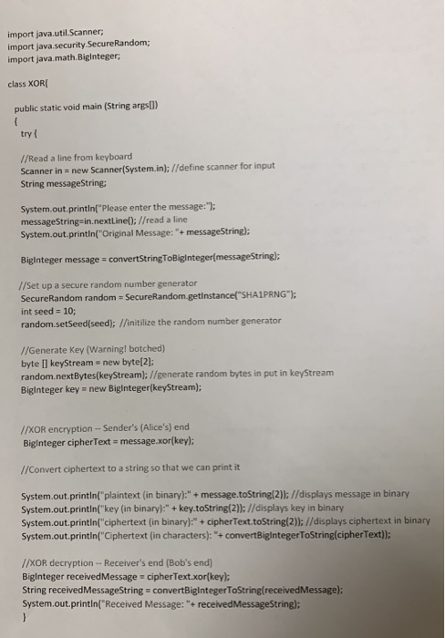 Solved Assignment No 1 -- Stream Cipher (XOR Encryption) | Chegg.com