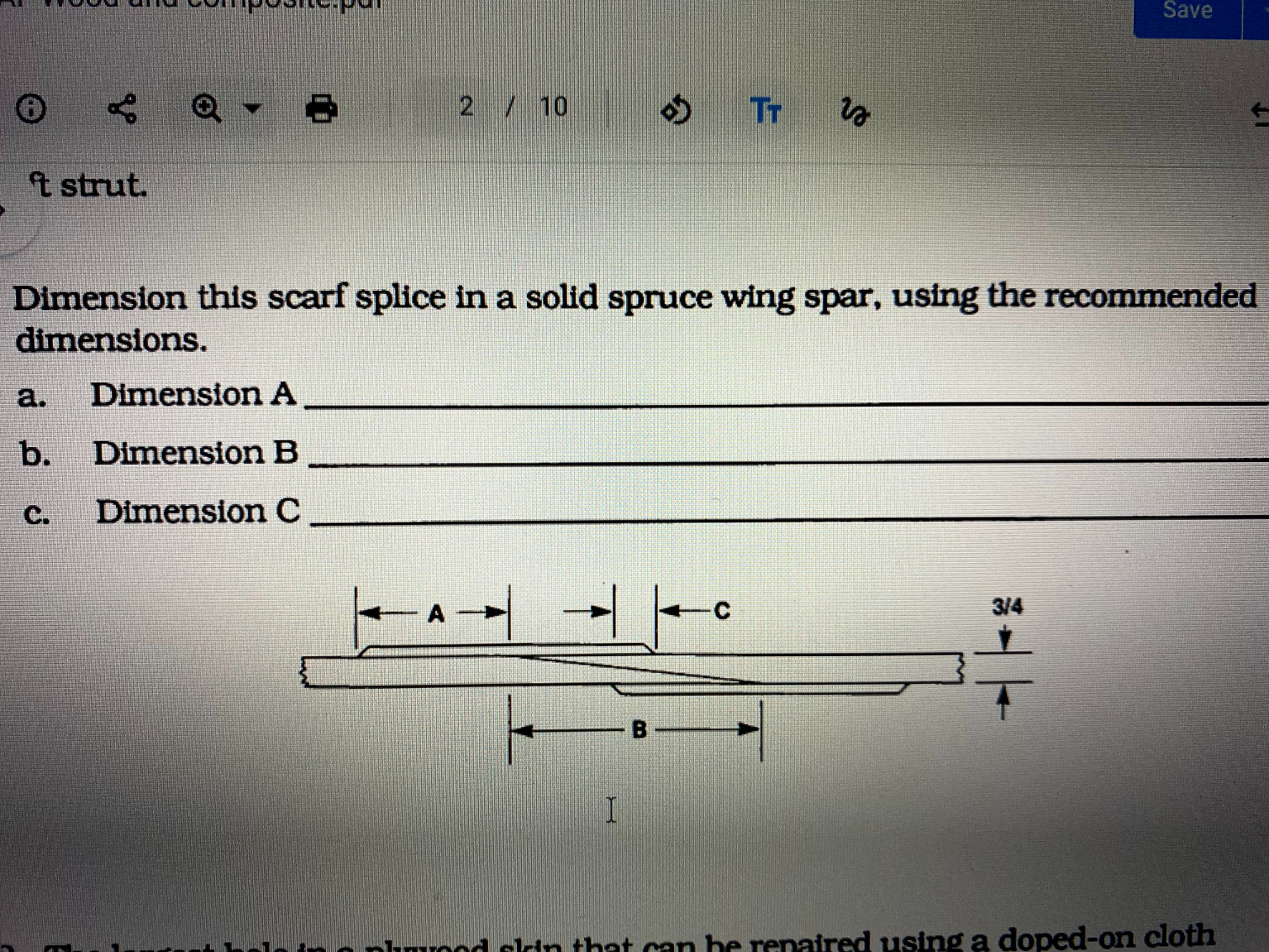 Solved Dimension this scarf splice in a solid spruce wing | Chegg.com