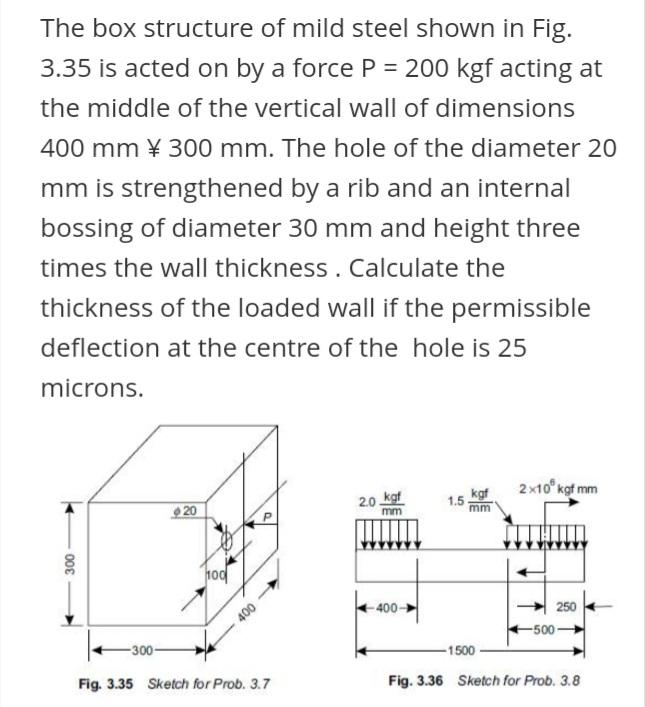 Solved The box structure of mild steel shown in Fig. 3.35 is | Chegg.com