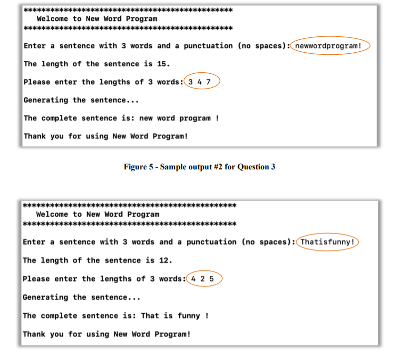 Solved Write a program that prompts the user for a sentence | Chegg.com