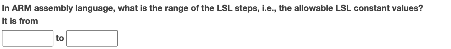 Solved In ARM assembly language, what is the range of the | Chegg.com
