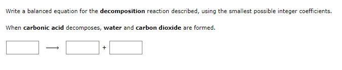 Solved Write a balanced equation for the decomposition | Chegg.com