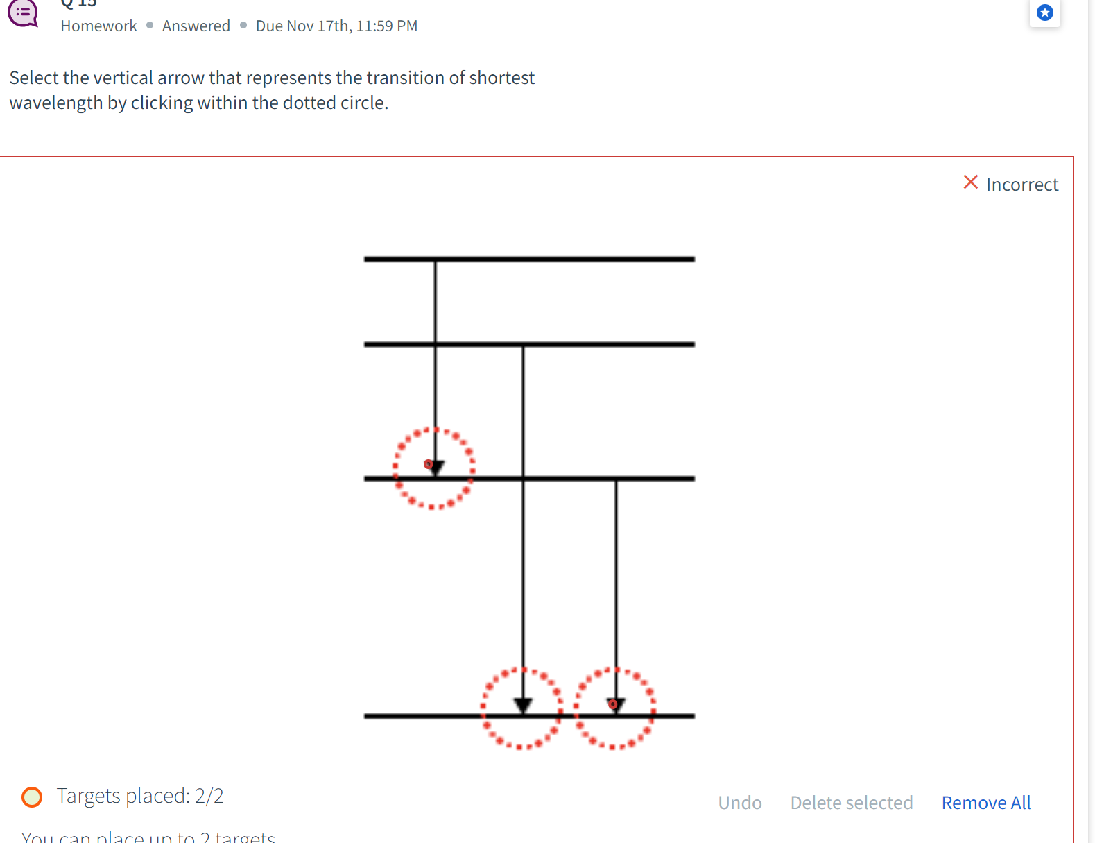 Solved Select the vertical arrow that represents the | Chegg.com