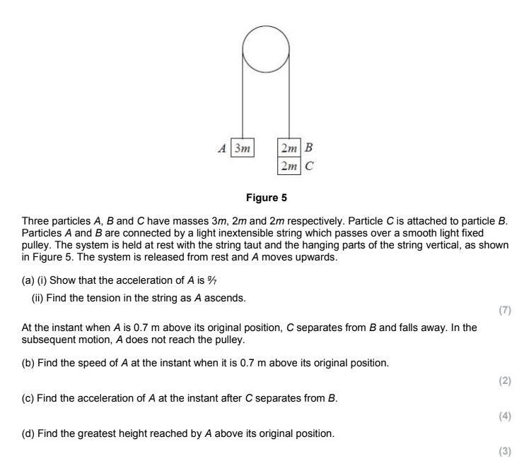 Solved Three particles A, ﻿B and C have masses 3m, 2m and 2m | Chegg.com