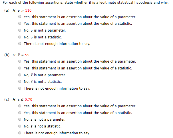Solved For each of the following assertions, state whether | Chegg.com