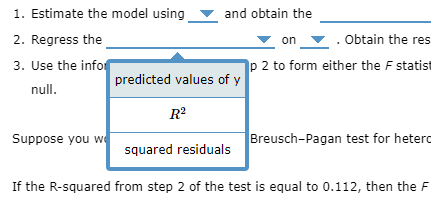 4. The Breusch-Pagan test for heteroskedasticity | Chegg.com