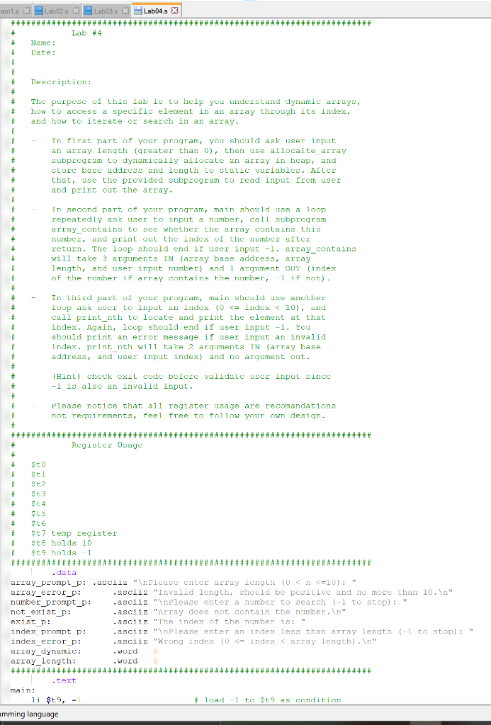 Solved Write subprograms allocate_array, array_contains, and | Chegg.com