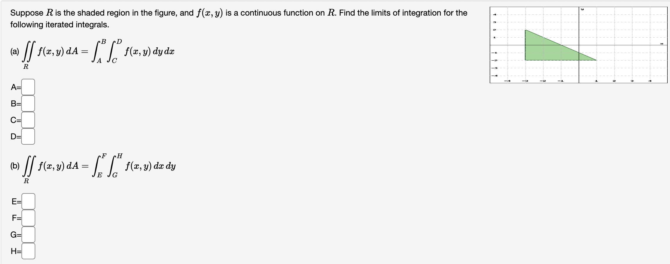 Solved Suppose R is the shaded region in the figure, and | Chegg.com