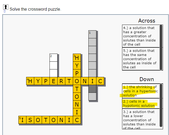 Solved Solve the crossword puzzle. | Chegg.com
