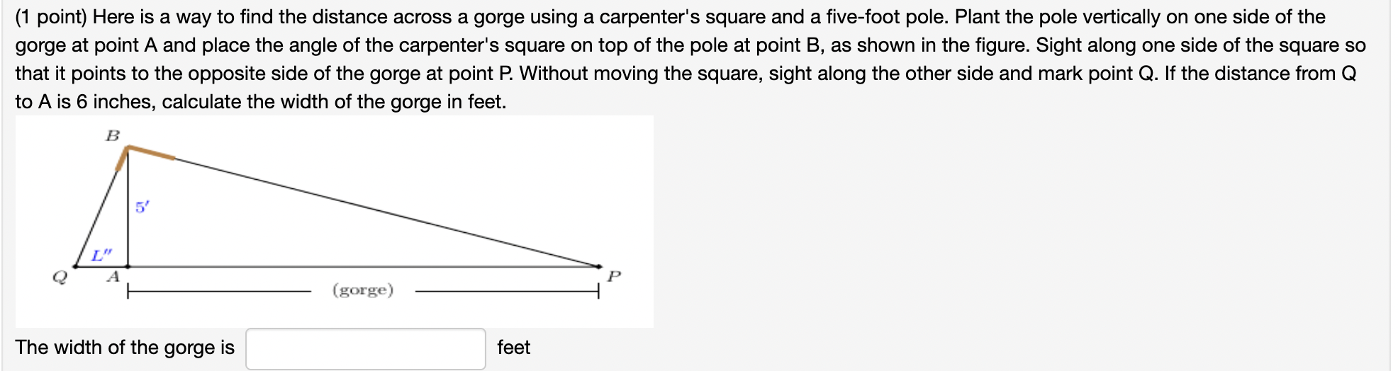 Solved ( 1 point) Here is a way to find the distance across | Chegg.com