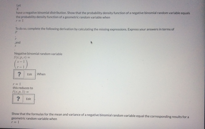 Solved Let have a negative binomial distribution. Show that | Chegg.com