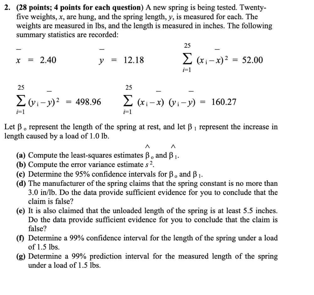 Solved 2. (28 points; 4 points for each question) A new | Chegg.com