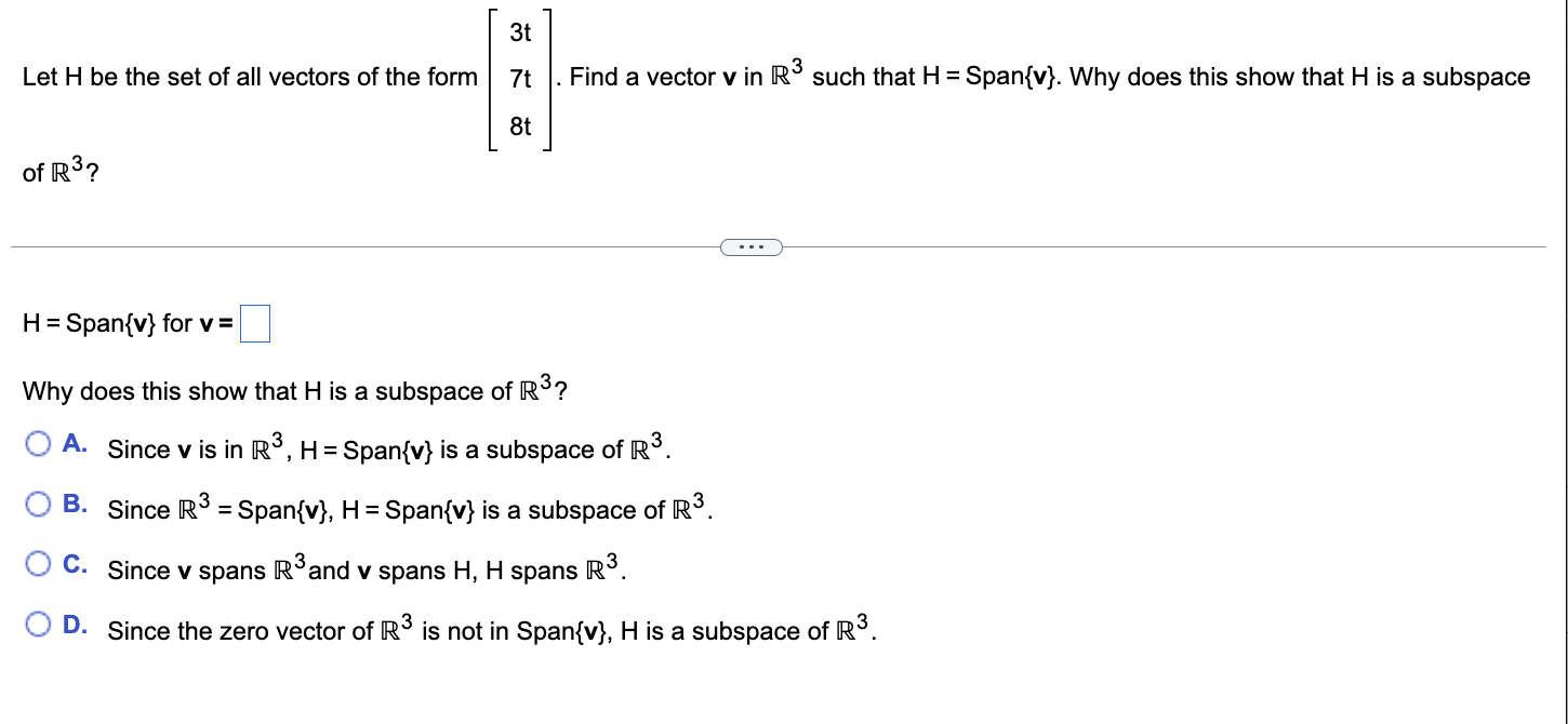 Solved Let H be the set of all vectors of the form | Chegg.com