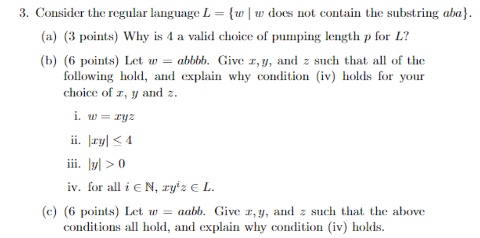 Solved Consider the regular language L={w∣w does not contain | Chegg.com