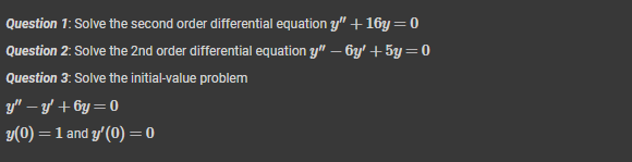 Solved #Solve Second order differential equations in | Chegg.com