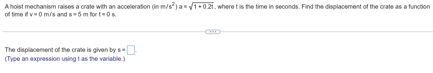 Solved A hoist mechanism raises a crate with an acceleration | Chegg.com