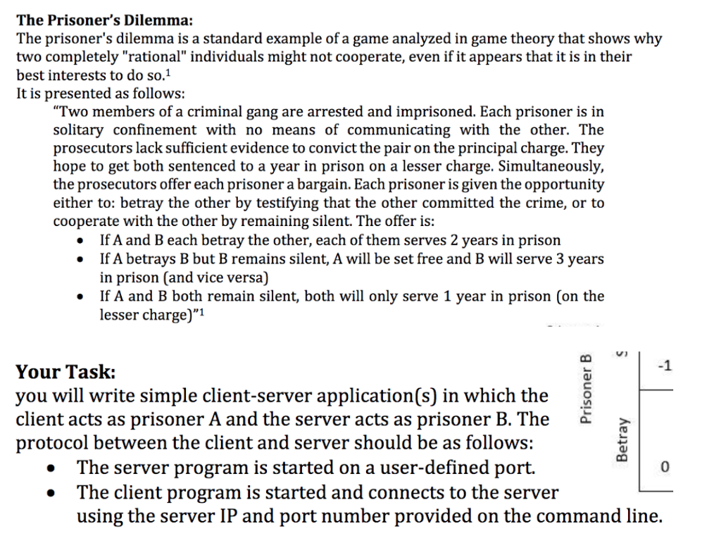 Solved The Prisoner's Dilemma: The prisoner's dilemma is a | Chegg.com