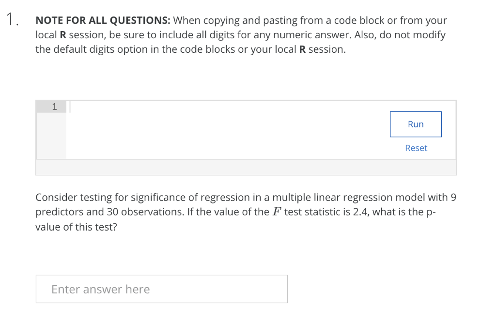 Solved 1. NOTE FOR ALL QUESTIONS: When copying and pasting | Chegg.com