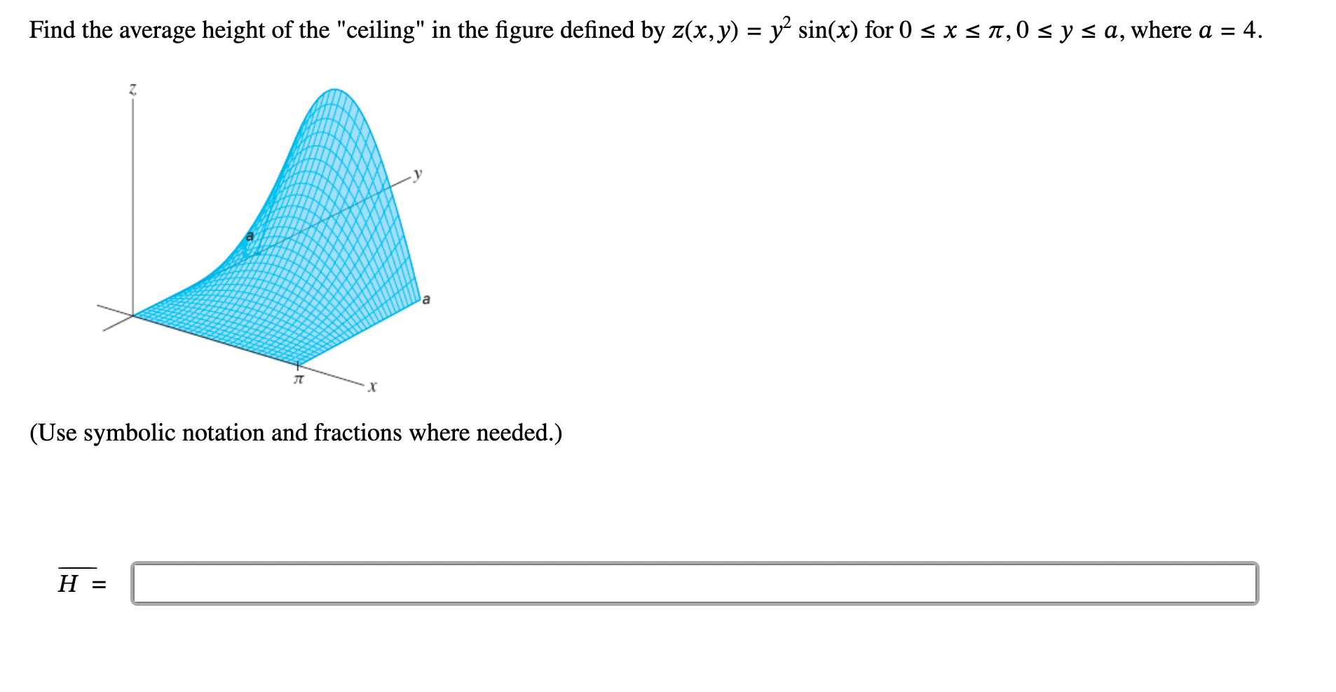 Solved Find the average height of the "ceiling" in the | Chegg.com