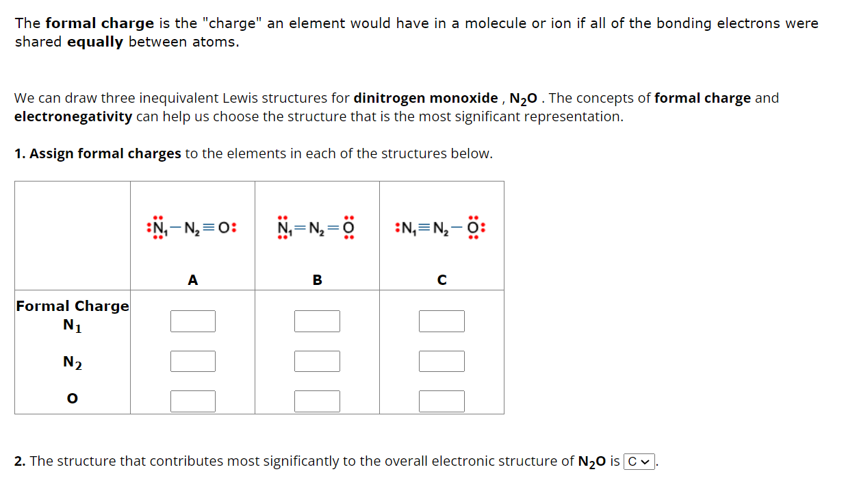Solved The formal charge is the "charge" an element would | Chegg.com
