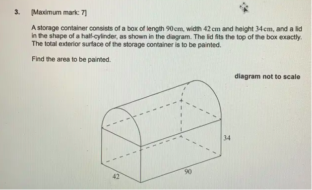 Solved A storage container consists of a box of length 90 | Chegg.com