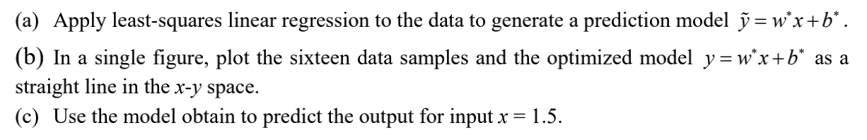 Solved 1.12 Consider a single-input single-output data set | Chegg.com