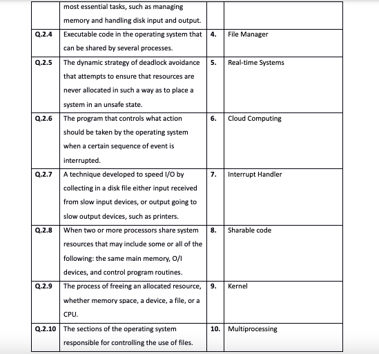 Q.1.1 Which of the following storage allocation | Chegg.com