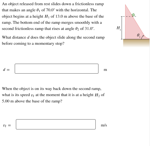 Solved An object released from rest slides down a | Chegg.com