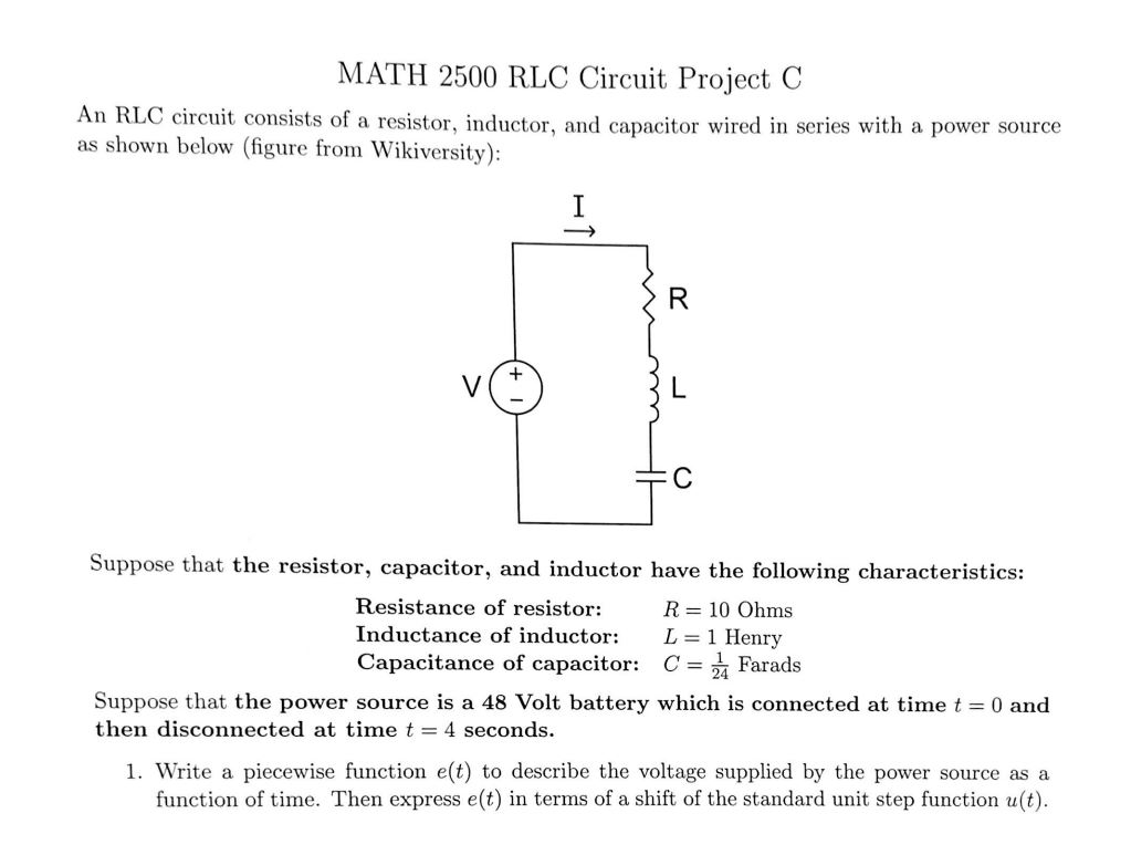 Solved An RLC circuit consists of a resistor, inductor, and | Chegg.com