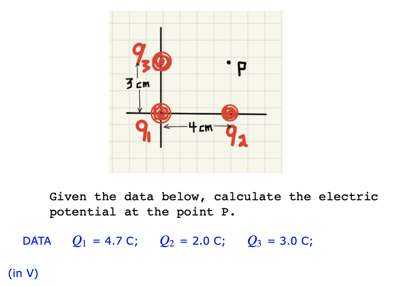 Solved DATA Q1 Q1 = 4.7 C; Q2 Q2 = 2.0 C; | Chegg.com