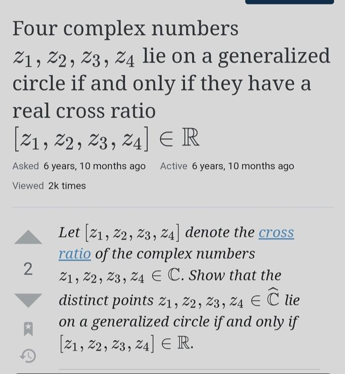 Solved 2 2 Four complex numbers 21, 22, 23, 24 lie on a | Chegg.com