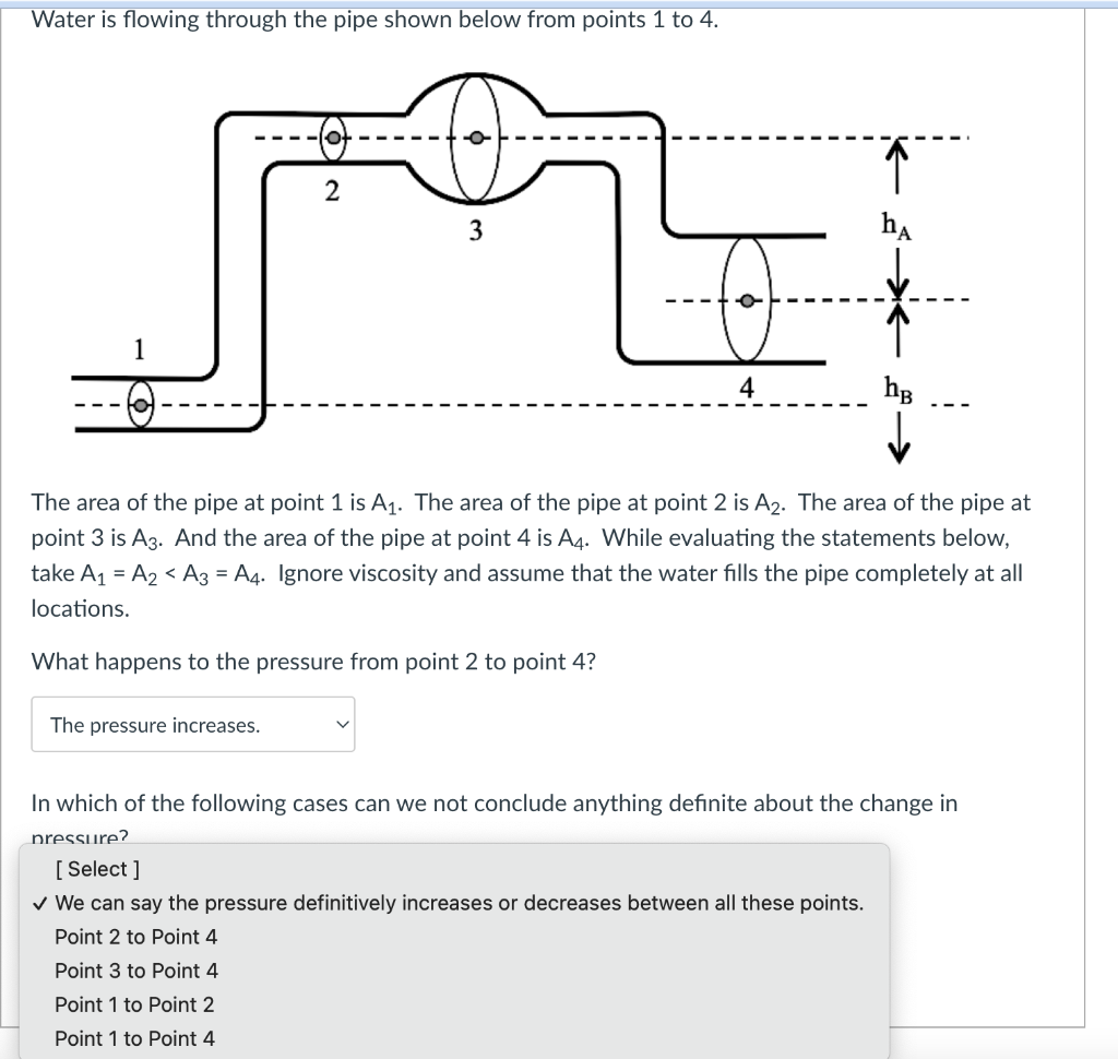Solved Water is flowing through the pipe shown below from | Chegg.com