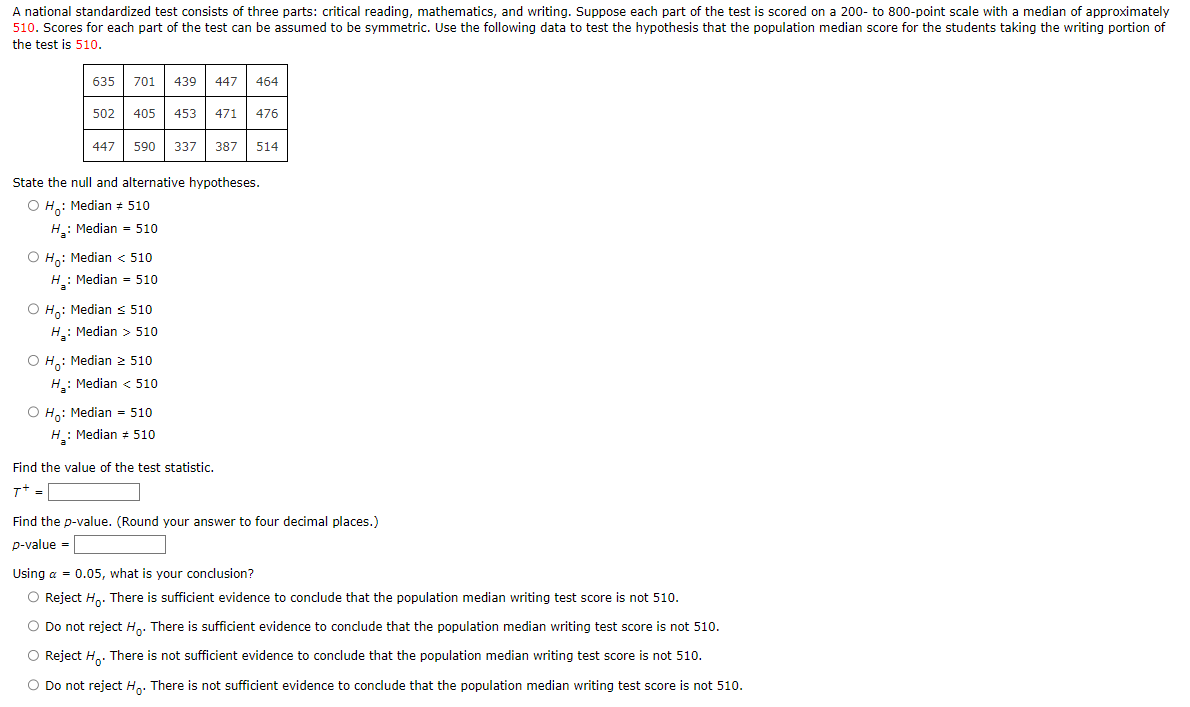 Solved A national standardized test consists of three parts: | Chegg.com