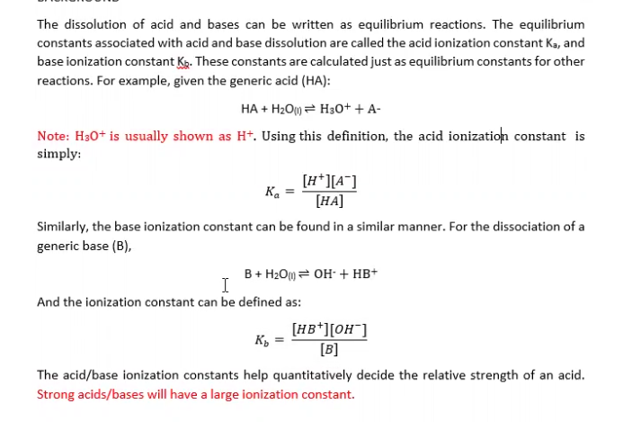Solved Write out the ionization reactions for each species | Chegg.com
