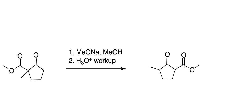 Solved 1. MeONa, MeOH 2. H3O+ workup O O ole | Chegg.com