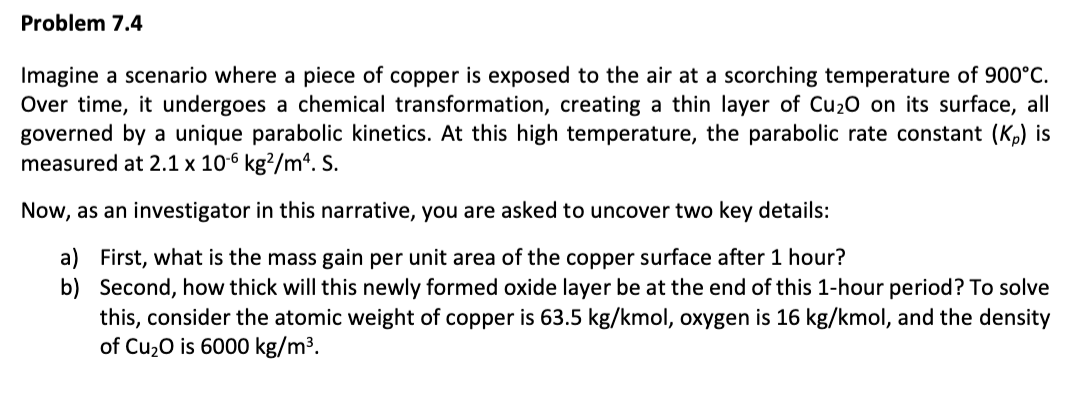 Solved Imagine a scenario where a piece of copper is exposed | Chegg.com