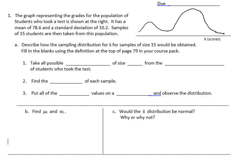 Solved Due 1. The graph representing the grades for the | Chegg.com