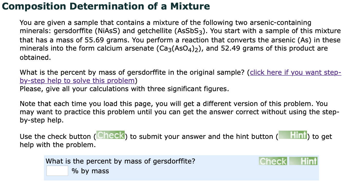 Solved Composition Determination of a Mixture You are given | Chegg.com
