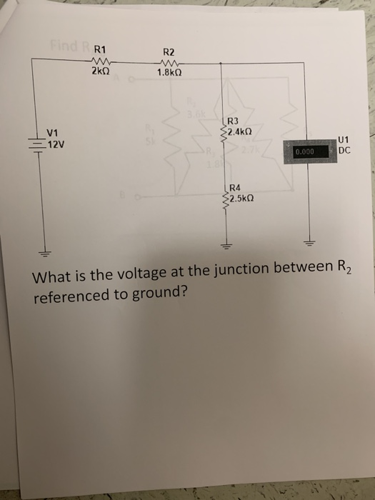 Solved R2 R1 w 2k 2 1.8kQ R3 2.4k 12V 0.000 DC R4 32.520 | Chegg.com