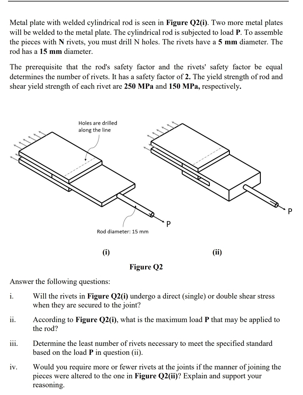 Solved Metal plate with welded cylindrical rod is seen in | Chegg.com