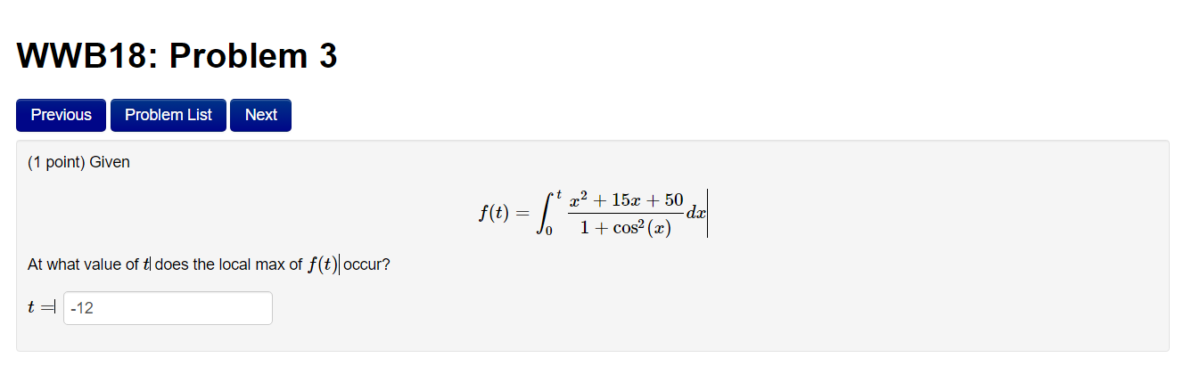 Solved WWB18: Problem 2 Previous Problem List Next (1 point) | Chegg.com